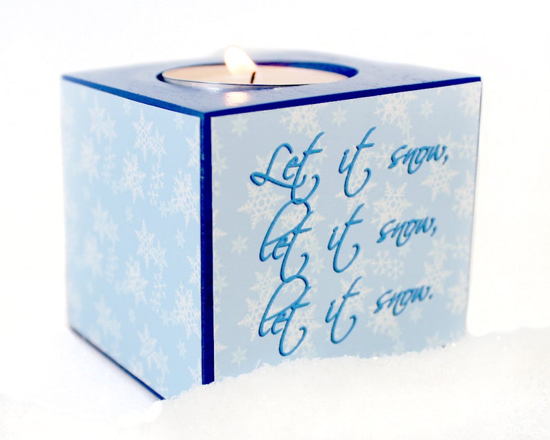 Winter Wonderland Tealight Block Set, Whimsical Christmas Carol Blocks ...