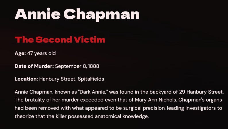 Jack the Ripper Infographic, Serial Killer Profile, True Crime Printable Poster, Criminal ...