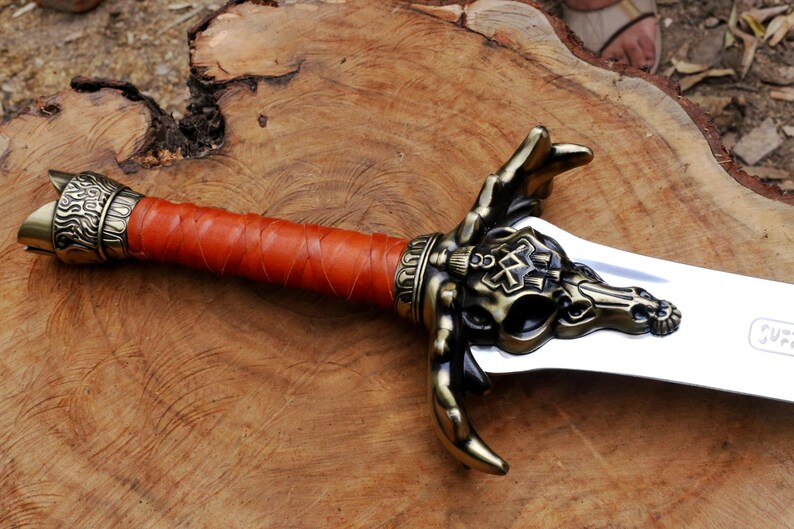 Handmade Conan Atlantean Sword Replica, Stainless Steel Etched Blade - Etsy