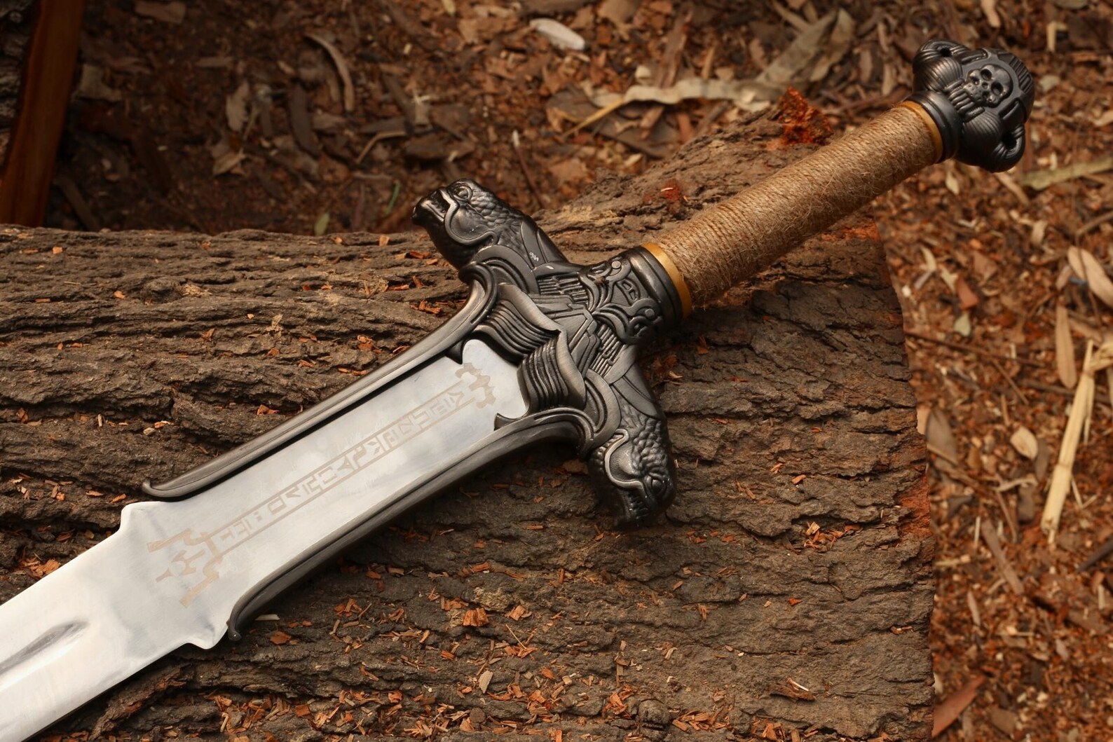 Handmade Conan Atlantean Sword Replica, Stainless Steel Etched Blade - Etsy