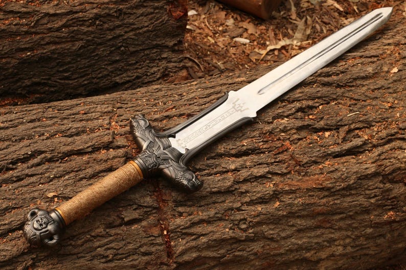 Handmade Conan Atlantean Sword Replica, Stainless Steel Etched Blade - Etsy