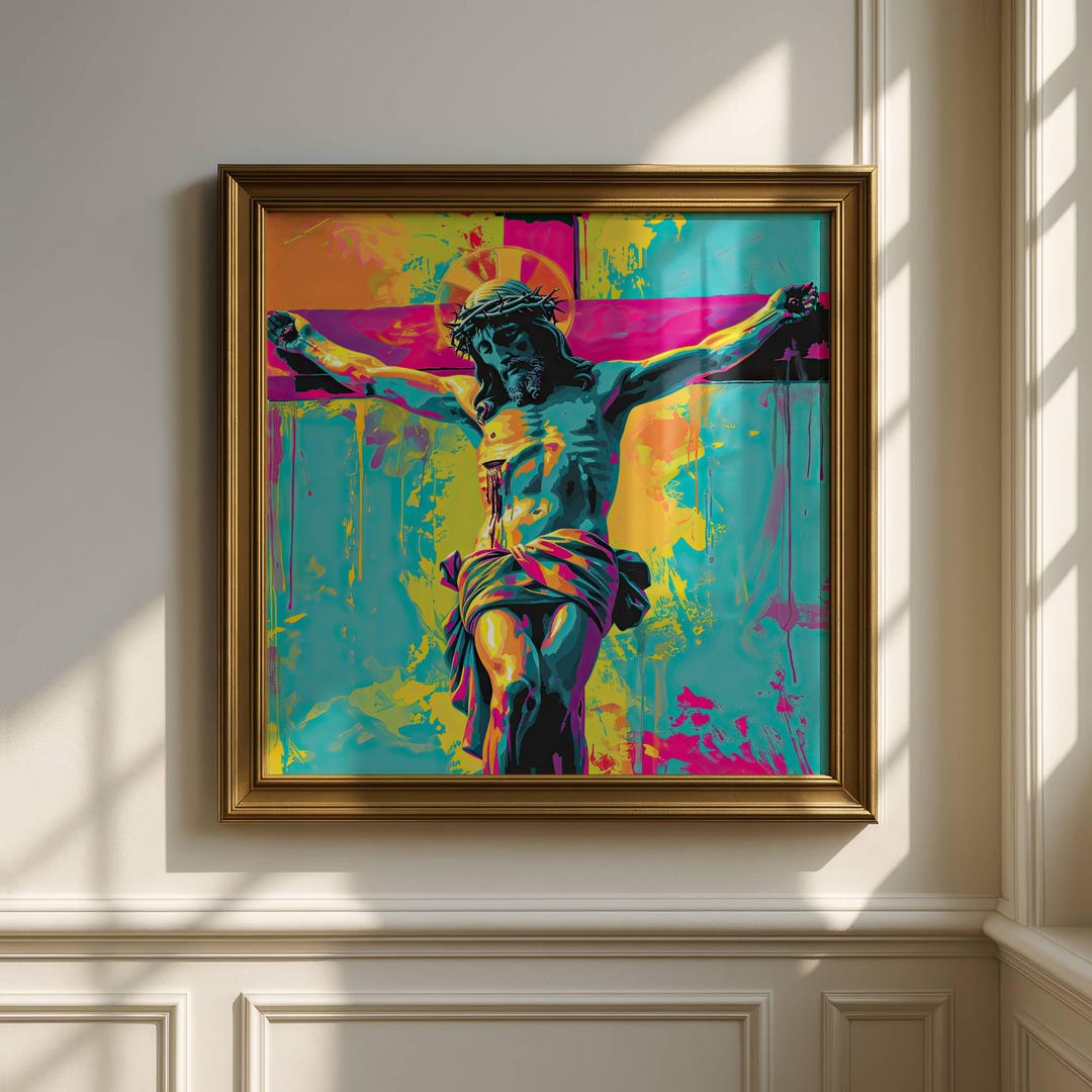 Watercolor Jesus Portrait Canvas Print: Psychedelic Christian Art ...