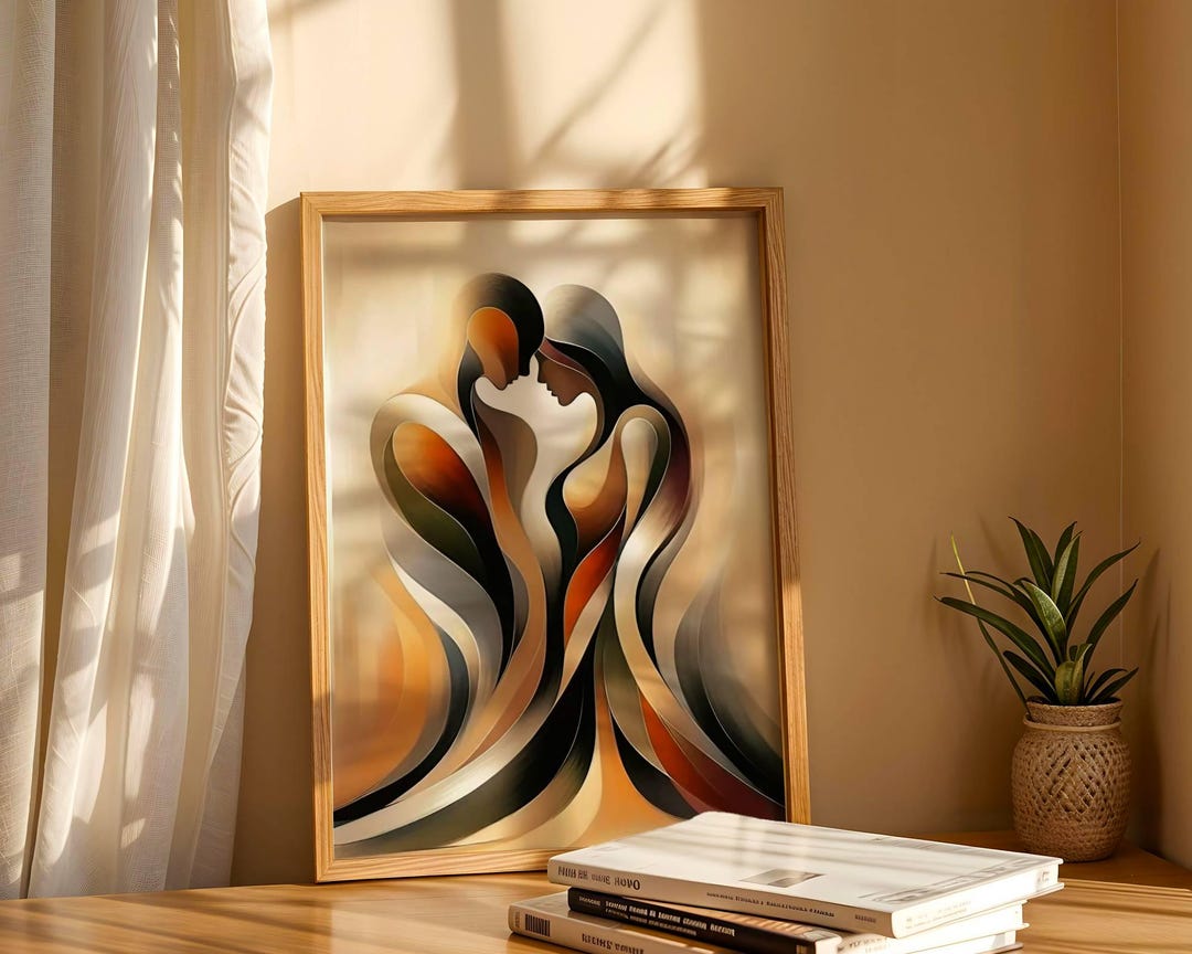 Abstract Love Couple Canvas Print: Romantic Art, Unframed - Etsy