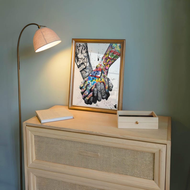 Graffiti Hands Canvas Print: Banksy Stlye, Urban Street Art Poster ...