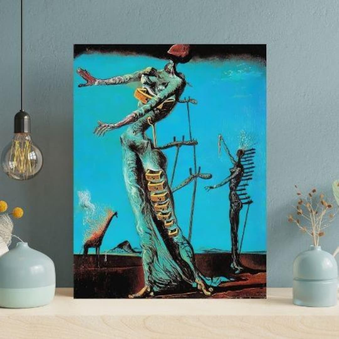 Salvador Dali Burning Giraffe Canvas Poster Print, Salvador Dali, Dali ...
