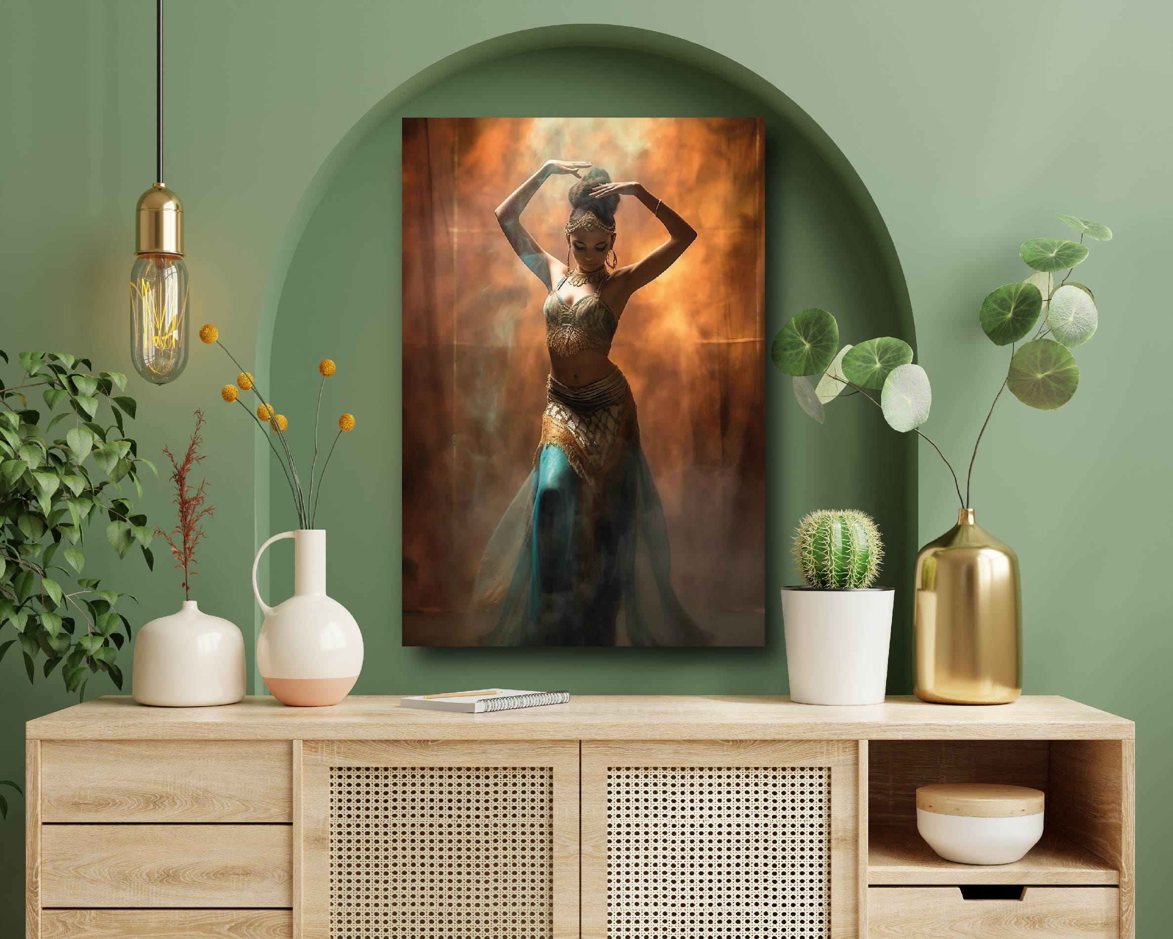 Elegant Belly Dancer Canvas Poster Print, Sensual Belly Dance, Exotic ...