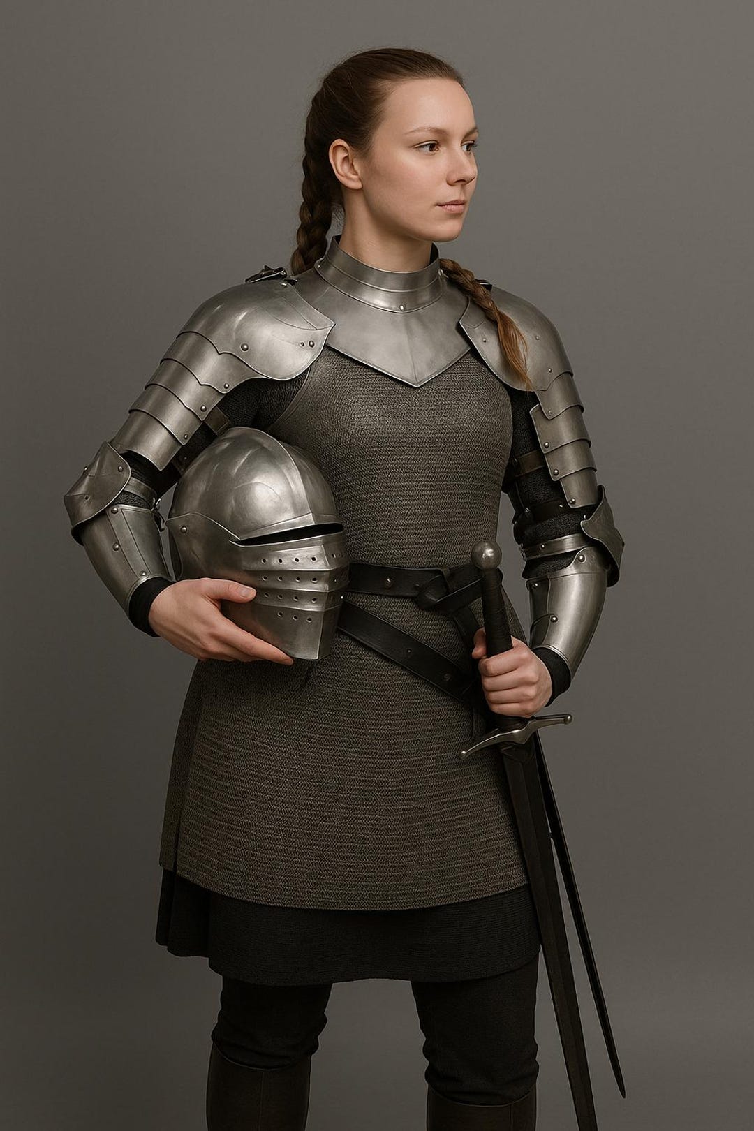 Gothic Female Chainmail Armor Suit - Full Body German Women’s Cuirass ...
