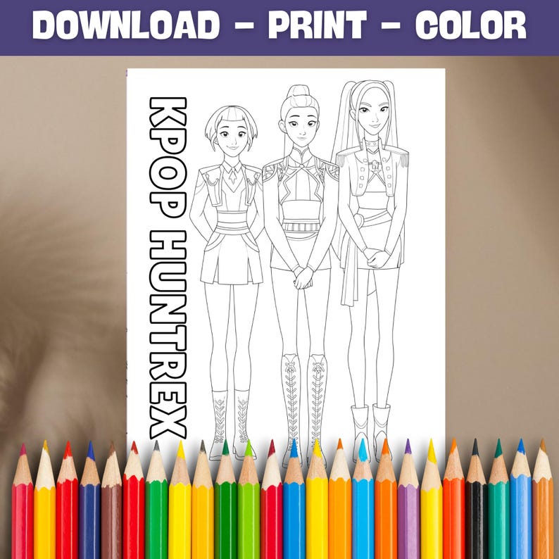 Demon Hunters Kpop Coloring Pages | K-pop Coloring Book for Kids ...