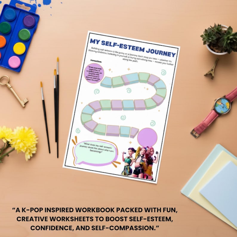 Kpop Demon Hunters Therapy Worksheets, Self-esteem Journal (printable ...
