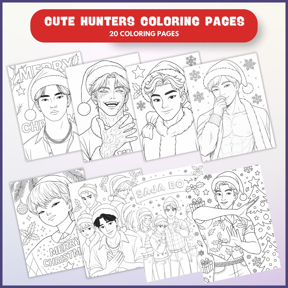 Demon Hunters Kpop Coloring Pages, 20 K-pop Coloring Book ,kpop ...