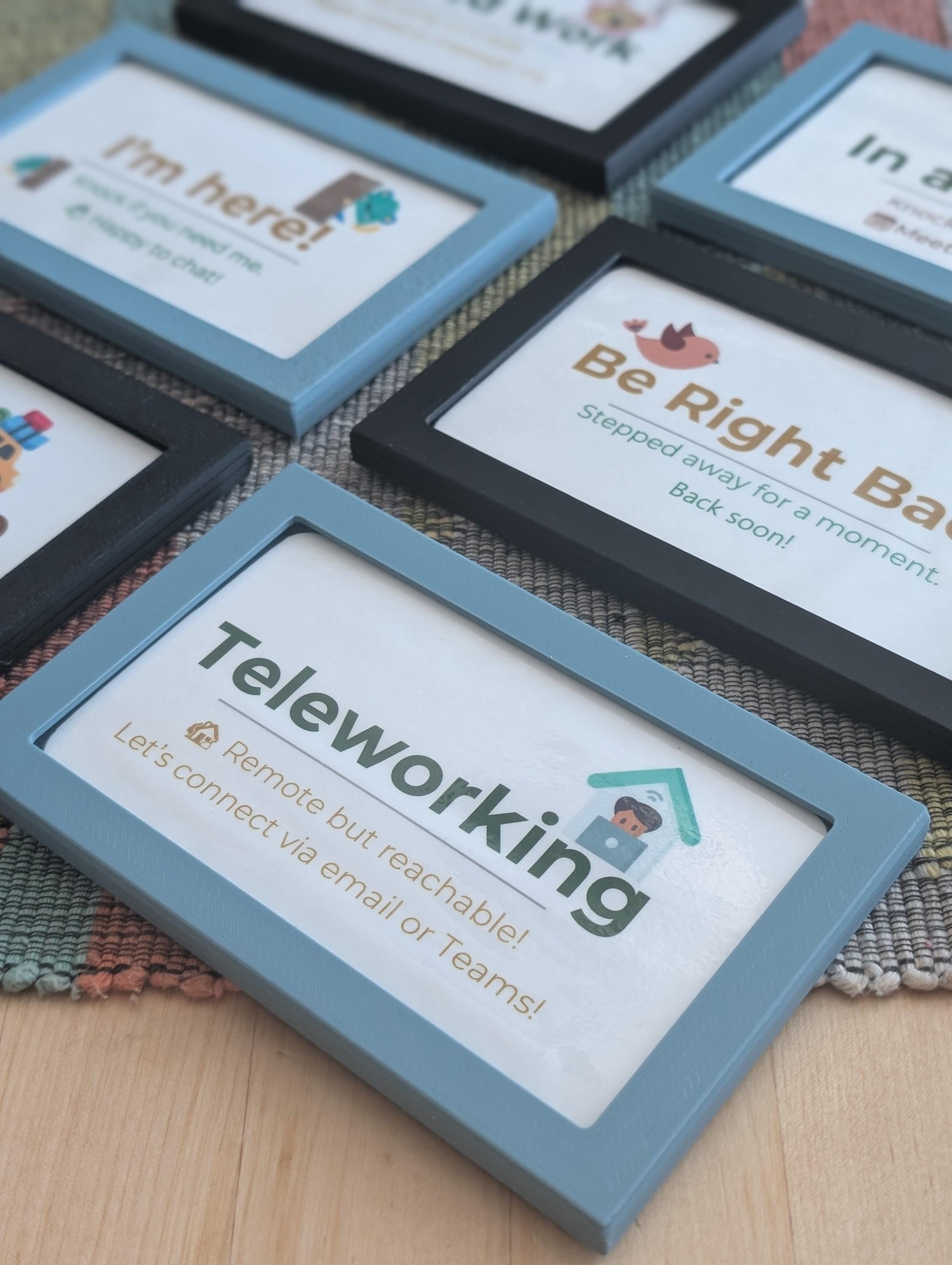 Interchangeable Office Door Sign: 3D Frame, 6 Status Cards - Etsy