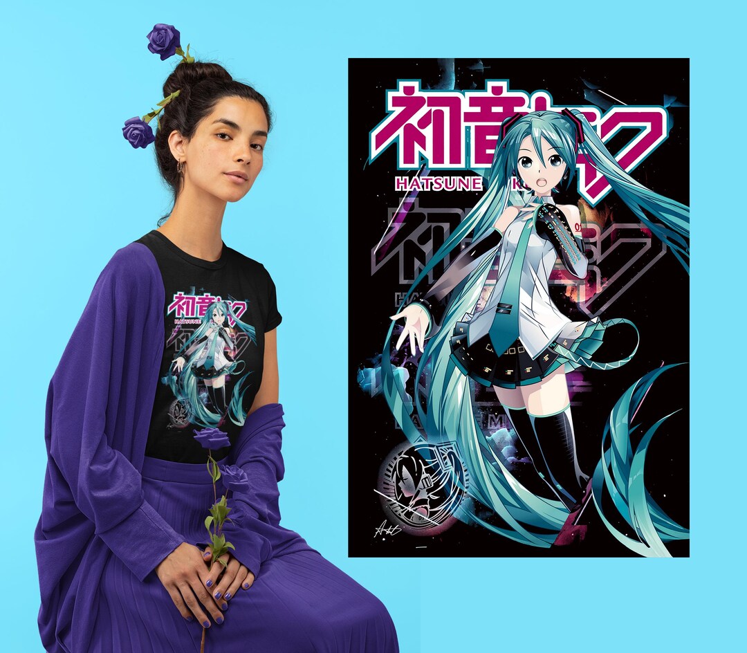 Neo Vintage Hatsune Miku T-shirt – Retro Vocaloid Graphic Tee - Etsy