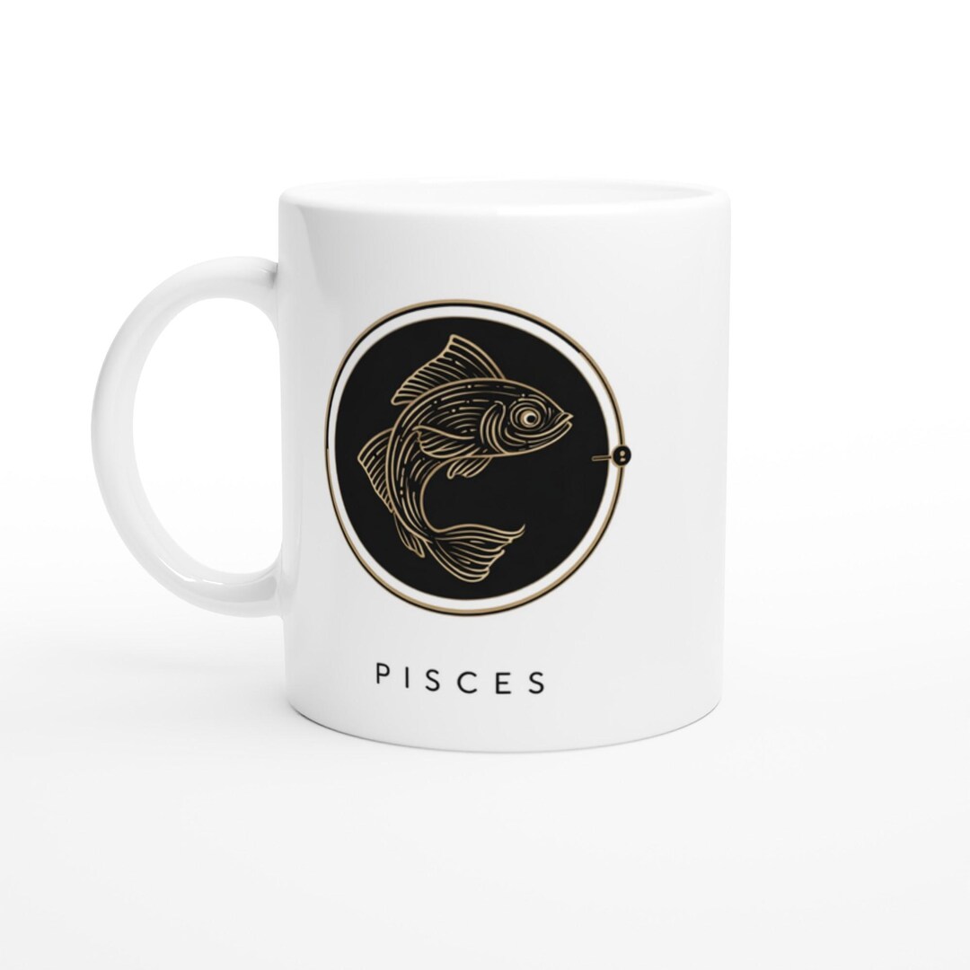 Pisces Zodiac Mug • Minimalist Astrology Coffee Cup • Pisces Gift for ...