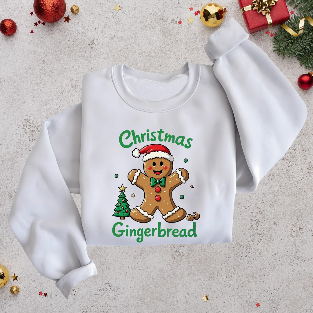 Cute Christmas Gingerbread Man Sweatshirt: Holiday Cookie Family ...