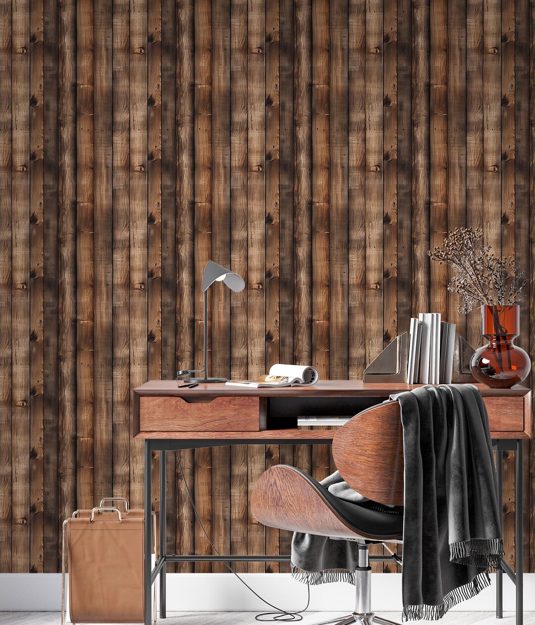 Rustic Vertical Wood Plank Wallpaper, Peel & Stick Wood Texture - Etsy