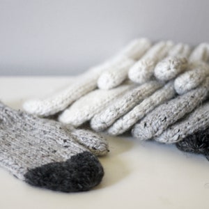 Cozy Knit Wool Mittens- Color Grey Marble- Grey Warm Handmade Mittens ...