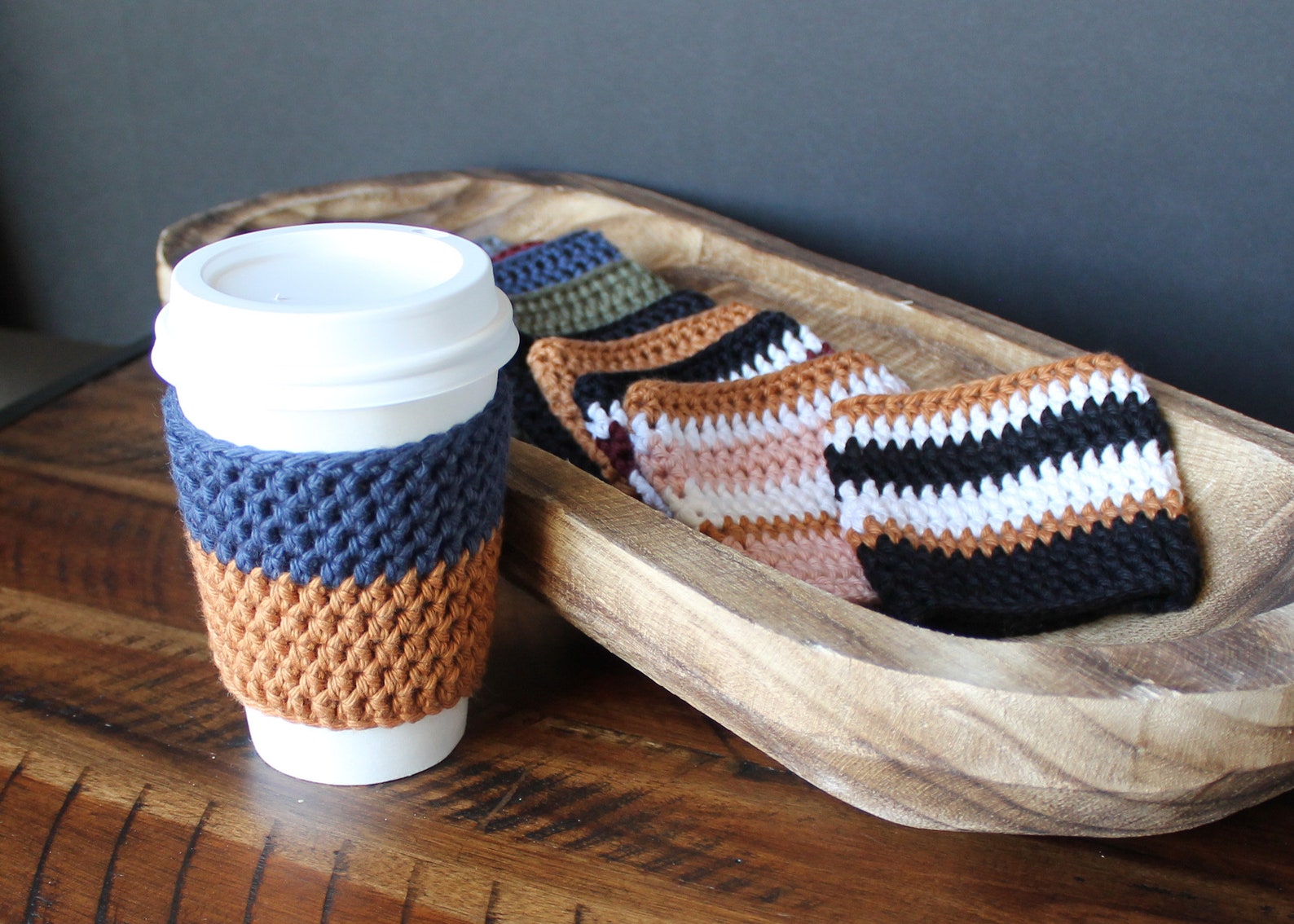 Striped Reusable Coffee Sleeve in Black White and Gold - Etsy