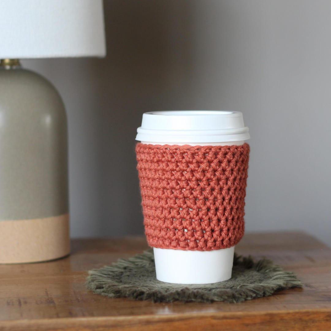 Reusable Coffee Sleeve in Bruschetta - Crocheted Coffee Cozy- Java ...