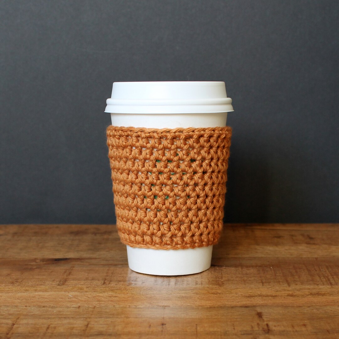 Reusable Coffee Sleeve in Antique Gold Crocheted Coffee Cozy Java ...