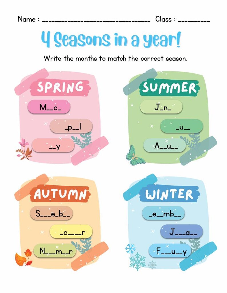 Colorful Weather Vocabulary Worksheet for Kids – Printable PDF, Fun ...