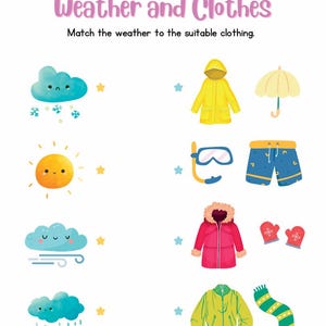 Colorful Weather Vocabulary Worksheet for Kids – Printable PDF, Fun ...