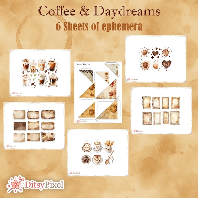 Coffee & Daydreams - Printable Vintage Café Junk Journal Kit With ...