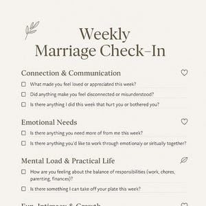 Weekly Marriage Check-in Digital Download - Etsy