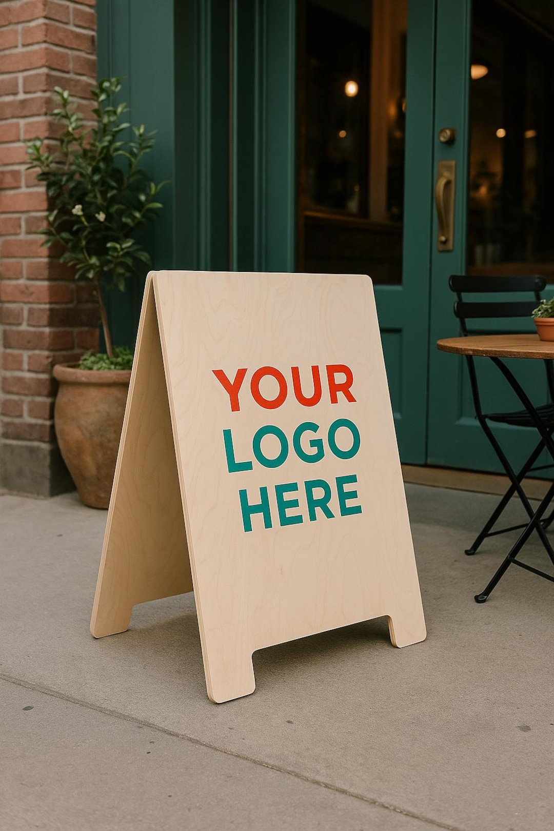 Custom Wooden - A-frame Sidewalk Sign - 60x90 CM - Outdoor Birch ...