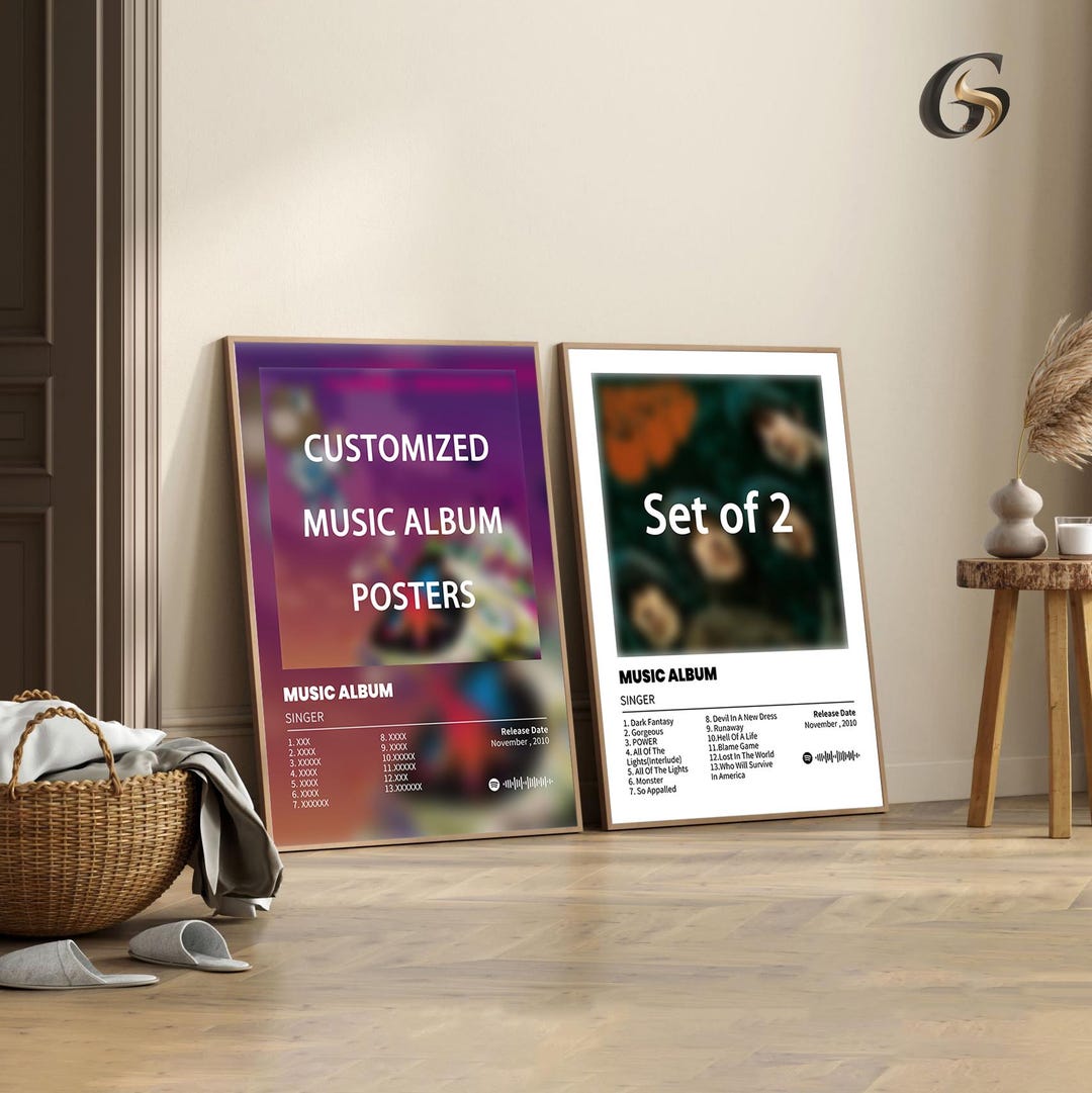 Custom Music Album Poster Set of 2 (digital Download), Personalized ...