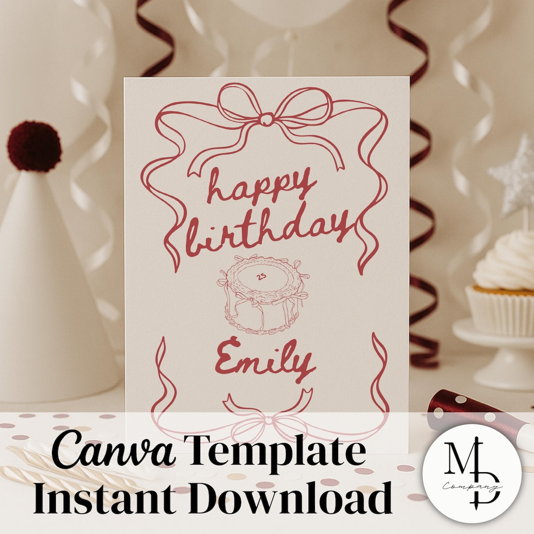Personalized Birthday Card Canva Template Editable Happy Birthday ...
