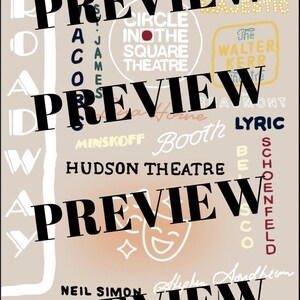 Broadway Theaters Poster - Featuring Favorite NYC Broadway Theaters - Etsy