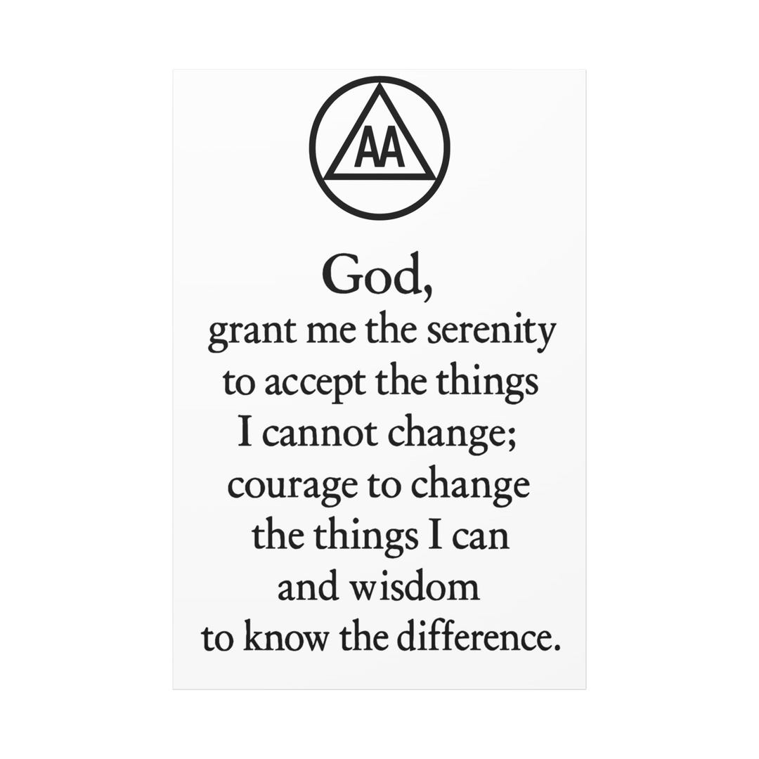 Serenity Prayer Wall Art, AA Motivational Decor, AA Quote Canvas ...