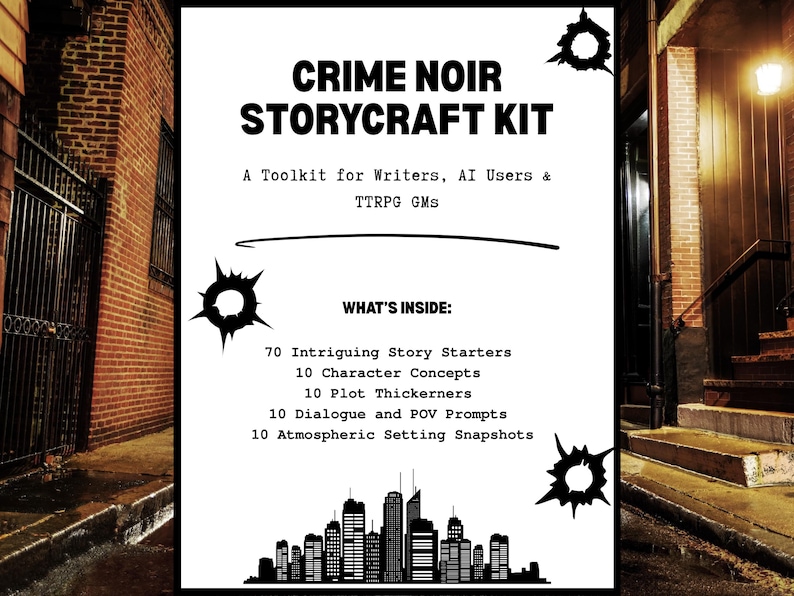 Crime Noir Storycraft Kit – Printable Writing Prompts for Writers ...