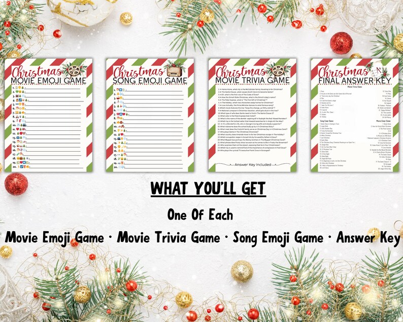 Christmas Party Games Bundle Printable | Holiday Game Night Pack ...