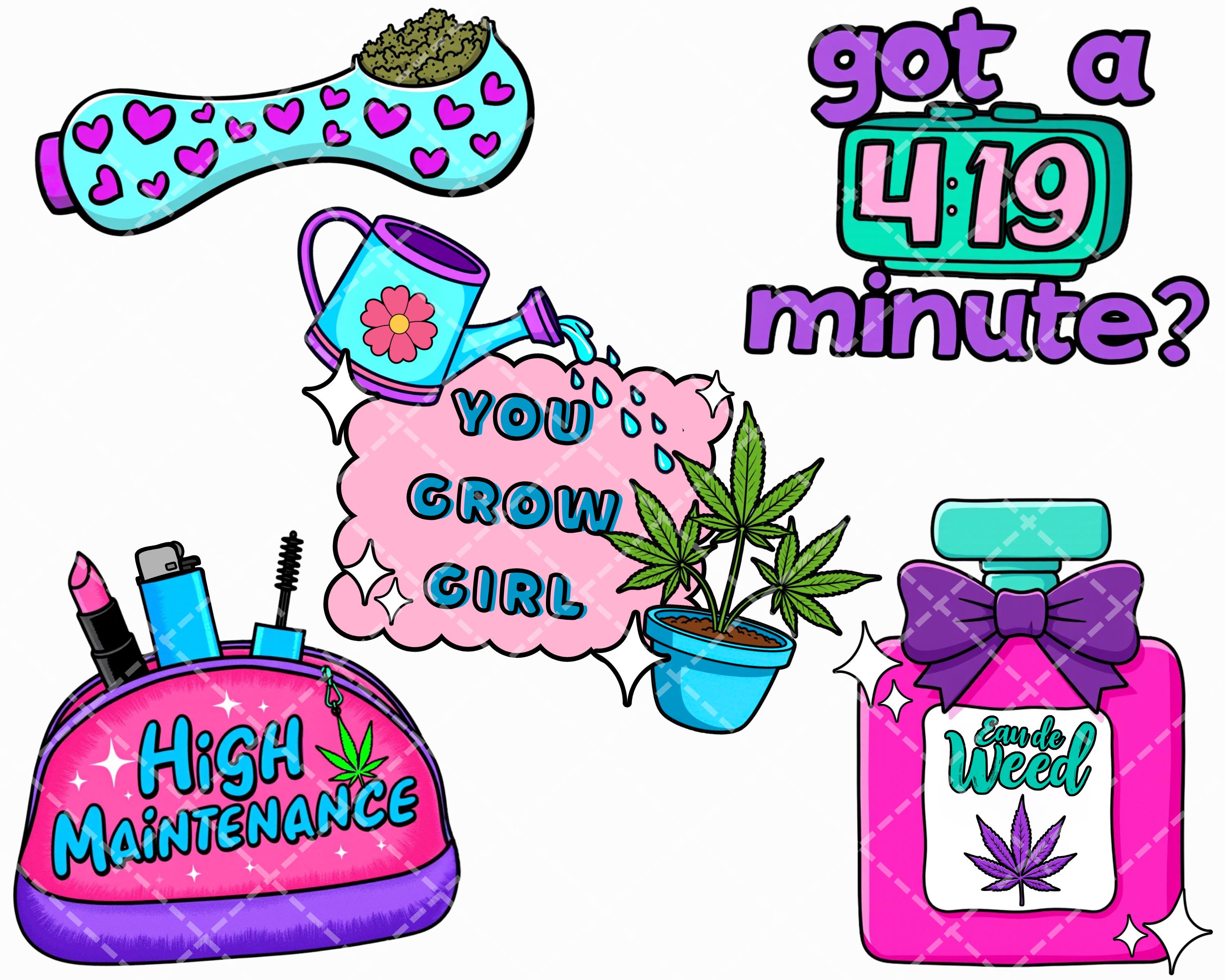 Cute Stoner Pop Clipart | Girly Weed Aesthetic Pngs | Kawaii 420 ...