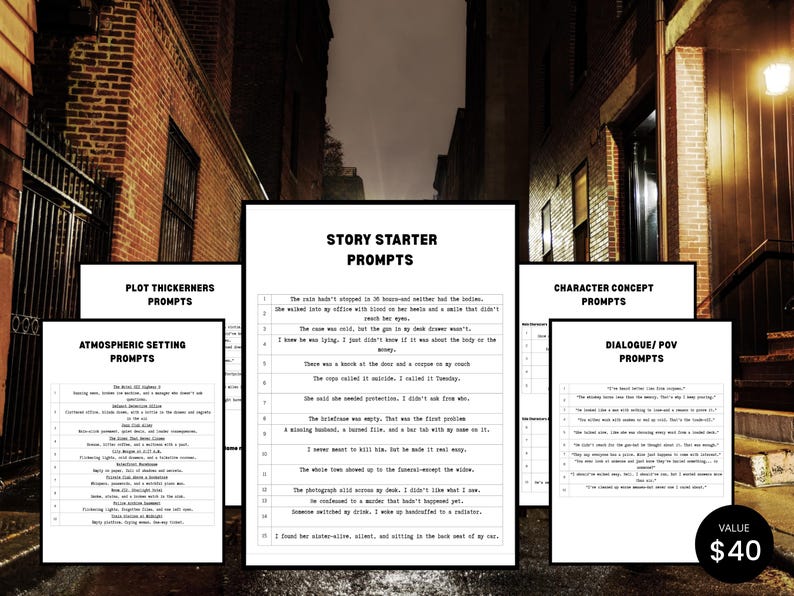 Crime Noir Storycraft Kit – Printable Writing Prompts for Writers ...