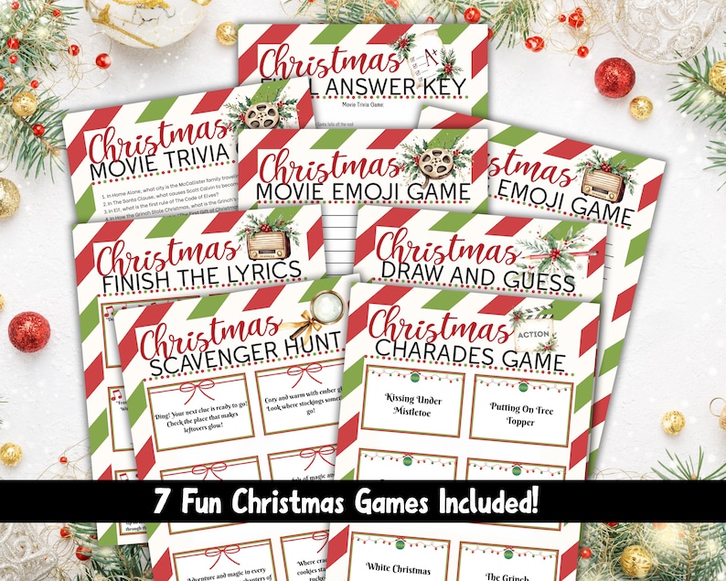 Christmas Party Games Bundle Printable | Holiday Game Night Pack ...