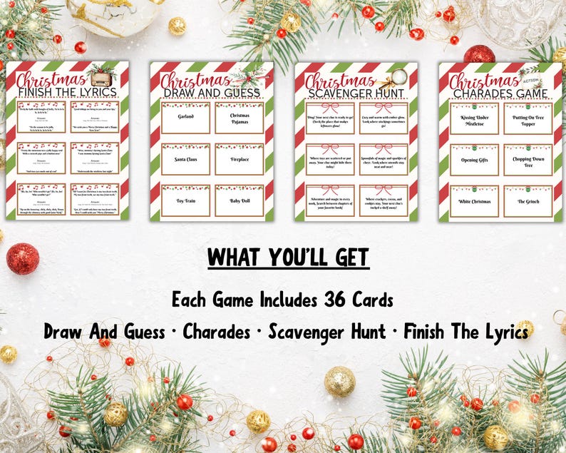 Christmas Party Games Bundle Printable | Holiday Game Night Pack ...