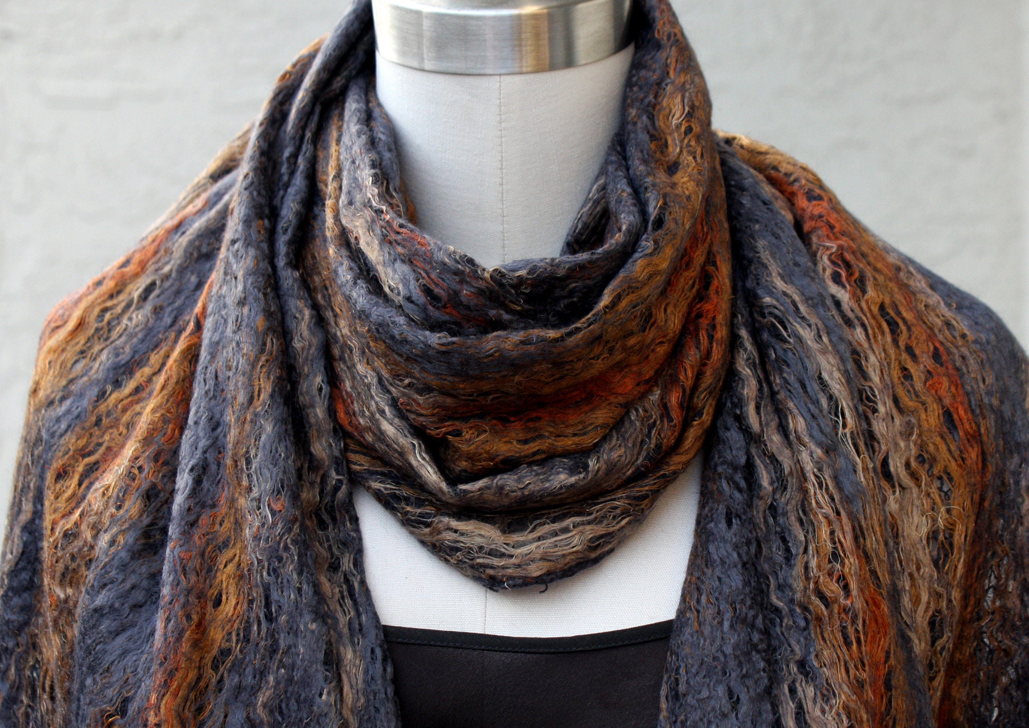 TUTORIAL Felting Instructions Felt Felted Scarf Wet Nunofelting Scarf ...