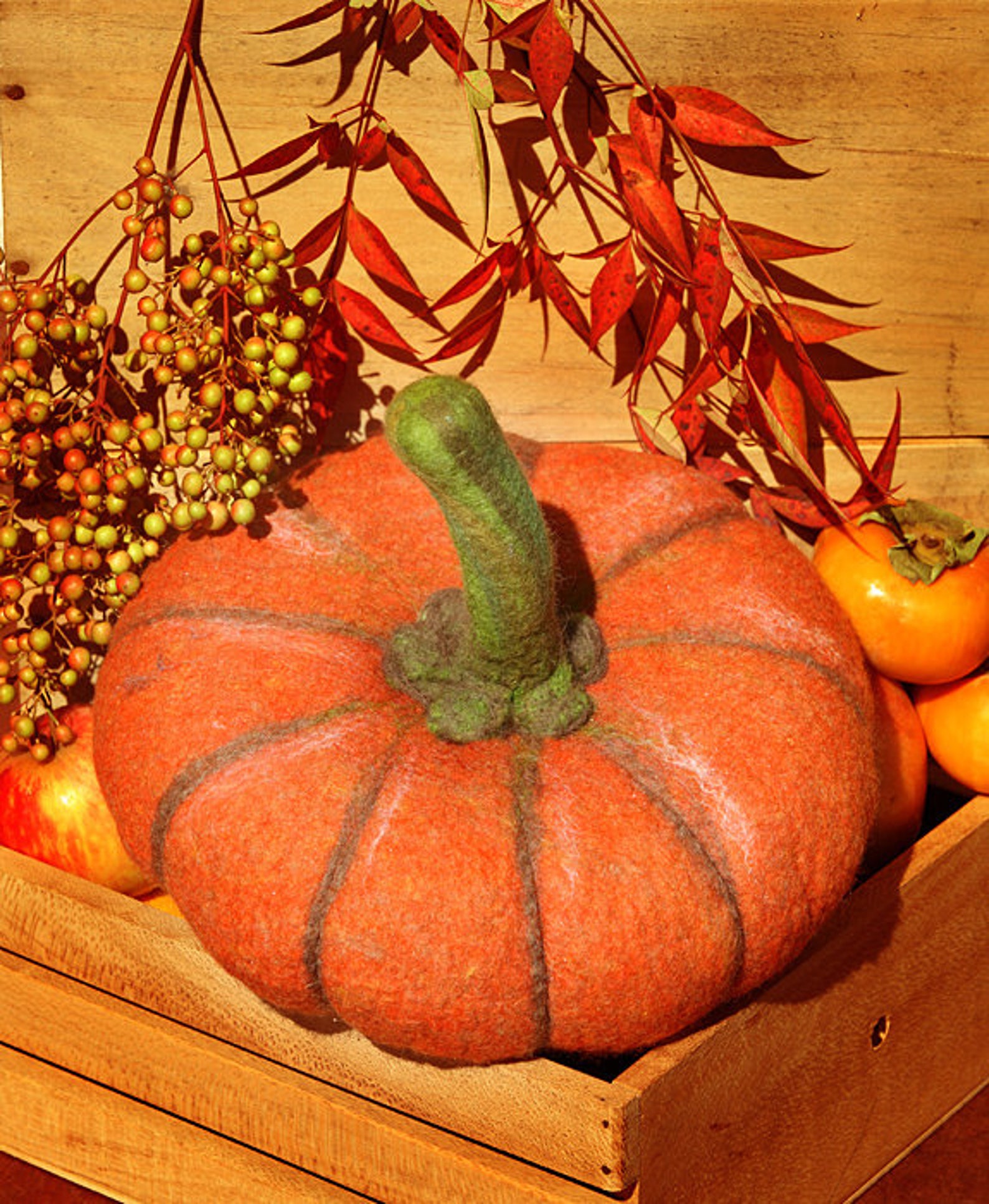 Felting TUTORIAL Large Wet Felted Pumpkin Felted Felting Instructions ...