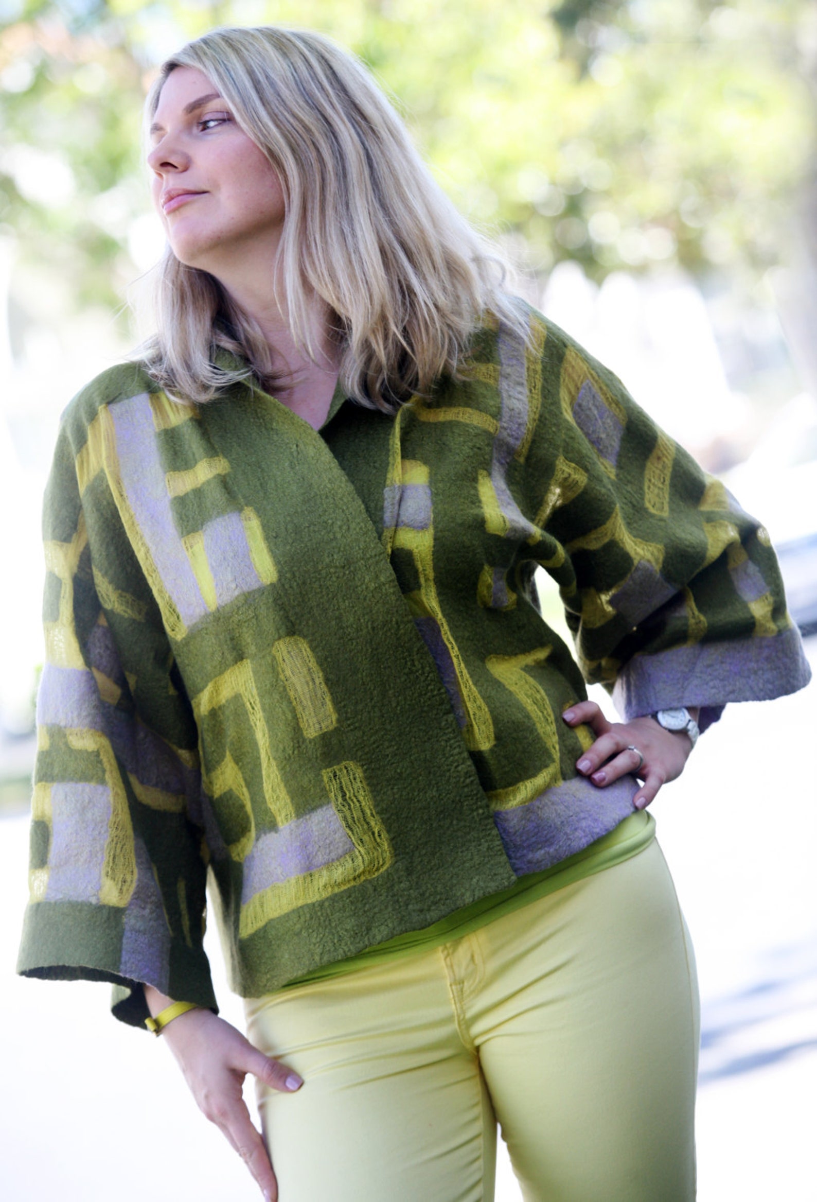 Nuno Felting TUTORIAL Light Felted Kimono Style Summer Long Sleeves ...