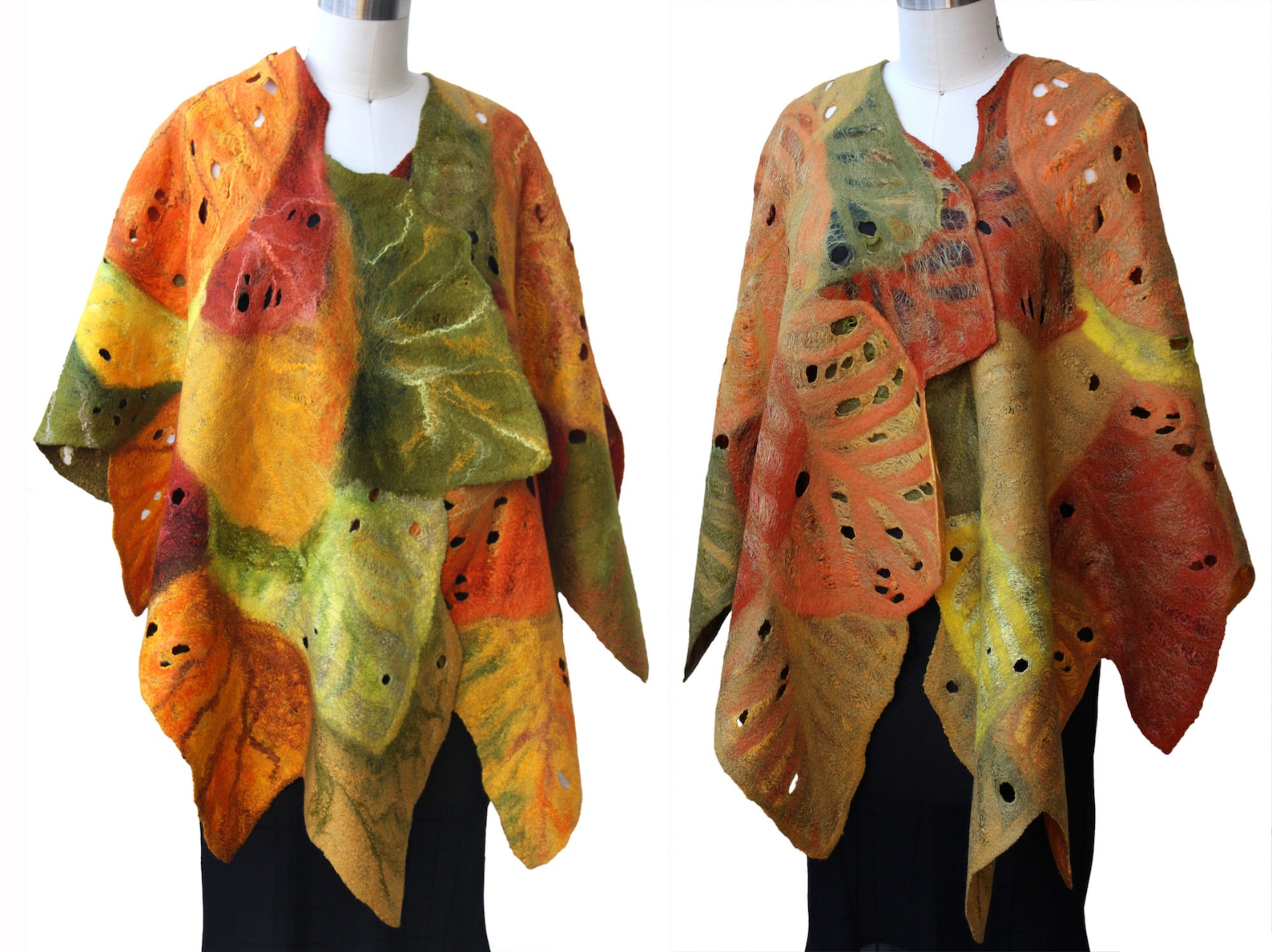 Felting TUTORIAL Autumn Leaves Scarf Wrap Wet Felted Felting | Etsy