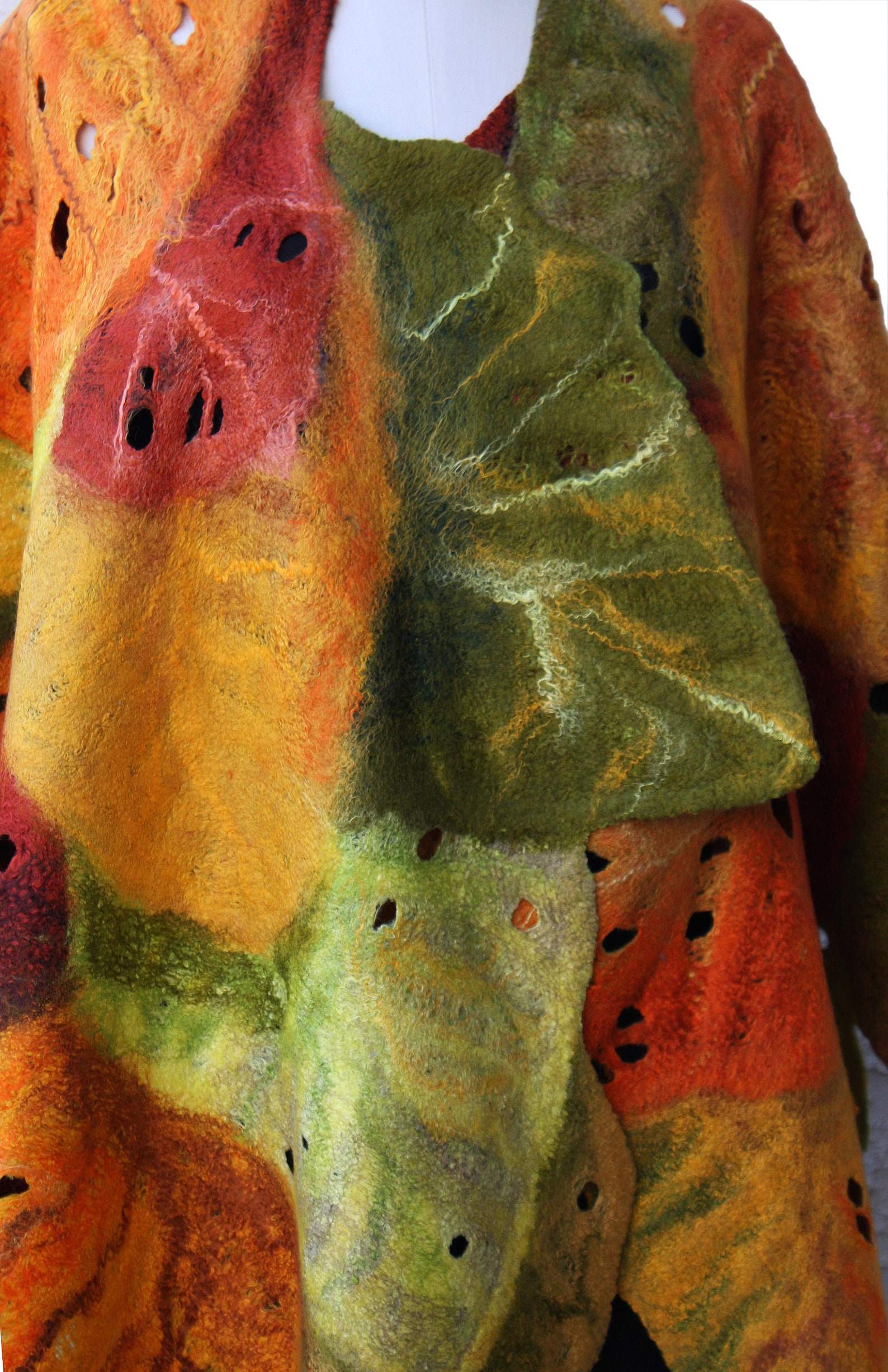 Felting TUTORIAL Autumn Leaves Scarf Wrap Wet Felted Felting | Etsy