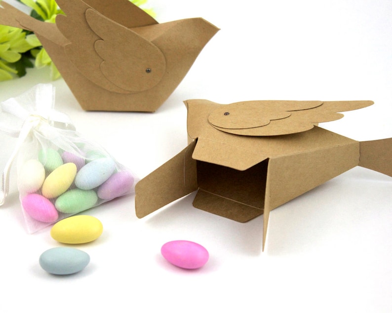 Bird Favor Box Handcrafted Paper Dove Box Unique Table | Etsy