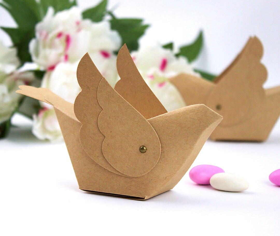 Rustic Bird Favor Box, Handcrafted Packaging Box, Table Decor, Bridal ...