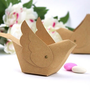 Rustic Bird Favor Box, Handcrafted Packaging Box, Table Decor, Bridal ...