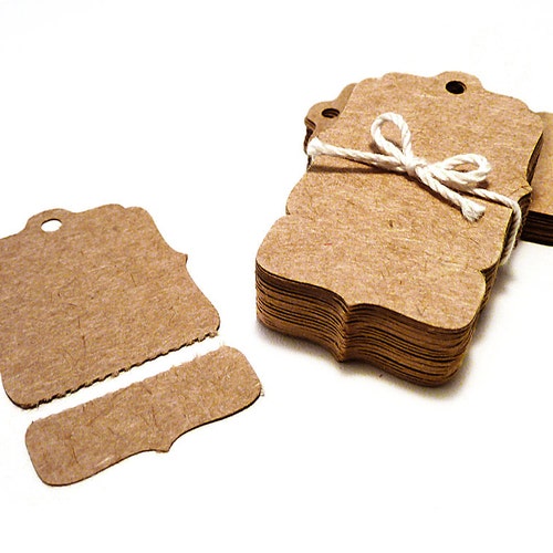 100 Perforated Hang Tags Small Bracket Kraft Price Tags - Etsy