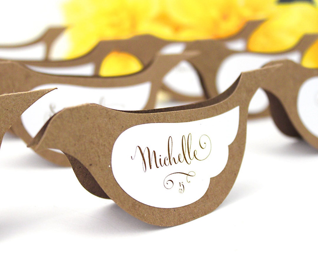 Bird Place Cards, Unique Wedding Escort Cards, Blank or Printed ...