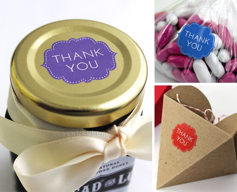 Thank You Stickers in Assorted Colors 48 Mini Die-cut | Etsy