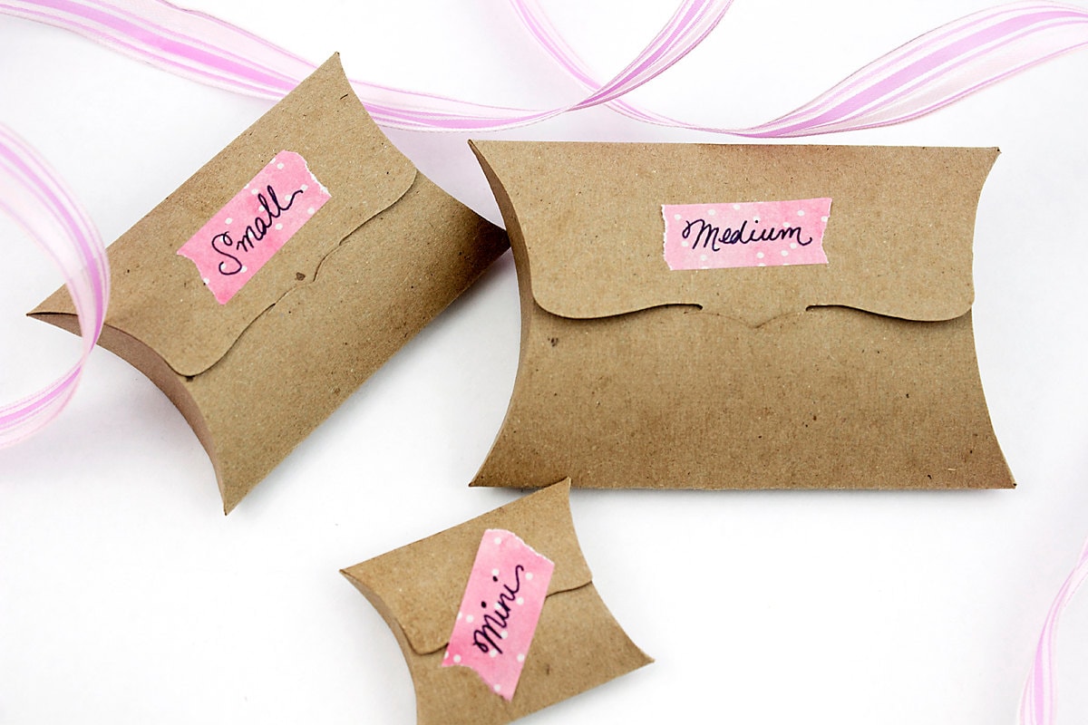 Kraft Pillow Box Size Variety Lot 6 Tab Tuck Gift Boxes in | Etsy